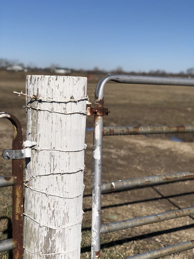 Old painted farm post stock image. Image of fields, post - 143028011