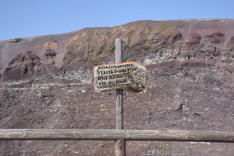 Guidepost on Mount Vesuvius , Italy Stock Photo - Image of landmark ...