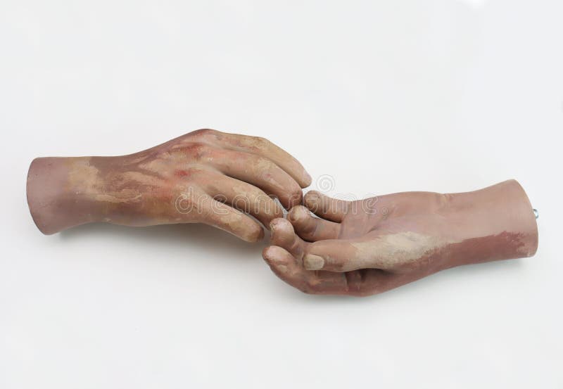 Hands of Plastic Mannequin on White Background. Stock Photo - Image of ...