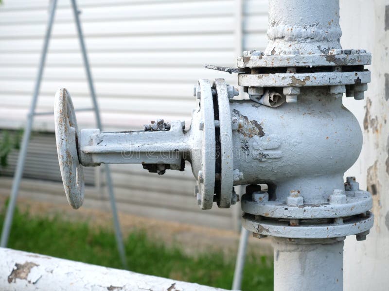 Old but Painted Pressure Control Shutoff Side Valve Stock Photo - Image ...