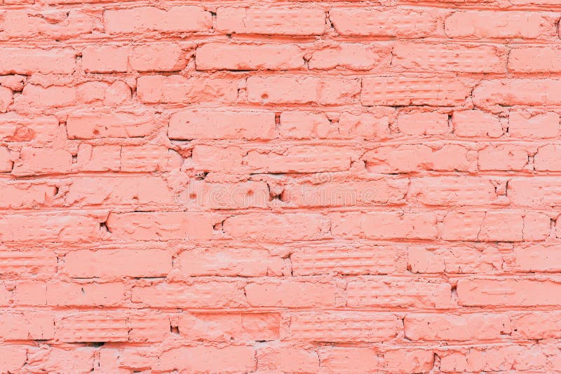 Old Painted Red Brick Wall, Natural Rough Gritty Texture To the ...