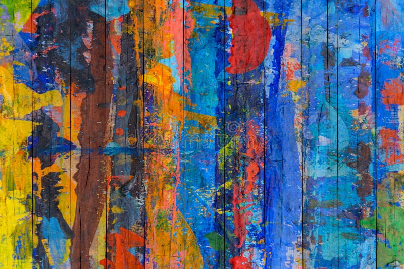 Old Painted Wood Wall. Multicolored Old Rustic Wooden Texture. Vertical ...