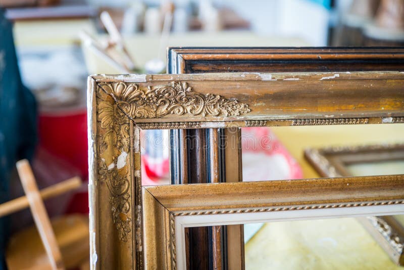 Old paintings frames stock image. Image of empty, edge - 92877465