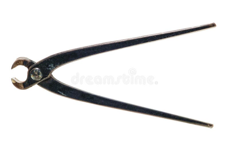 Old Pair of Pincer Cutting Pliers Isolated Stock Photo - Image of ...