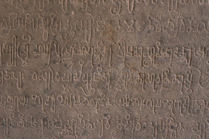 Old Pallava Script in Sanskrit Language Found in Thailand Stock Photo ...