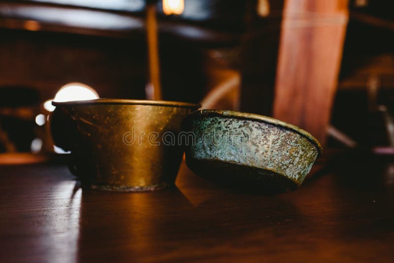 Old Pans and Iron Kitchen Utensils for Nostalgic Stock Image - Image of ...