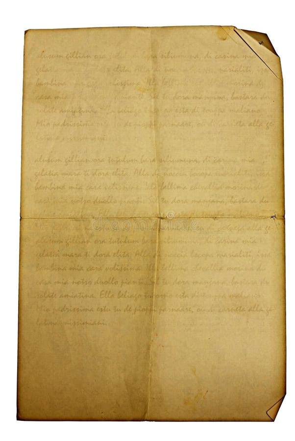 Old Antique Handwritten Letter, Frayed Edges Stock Photo - Image of ...