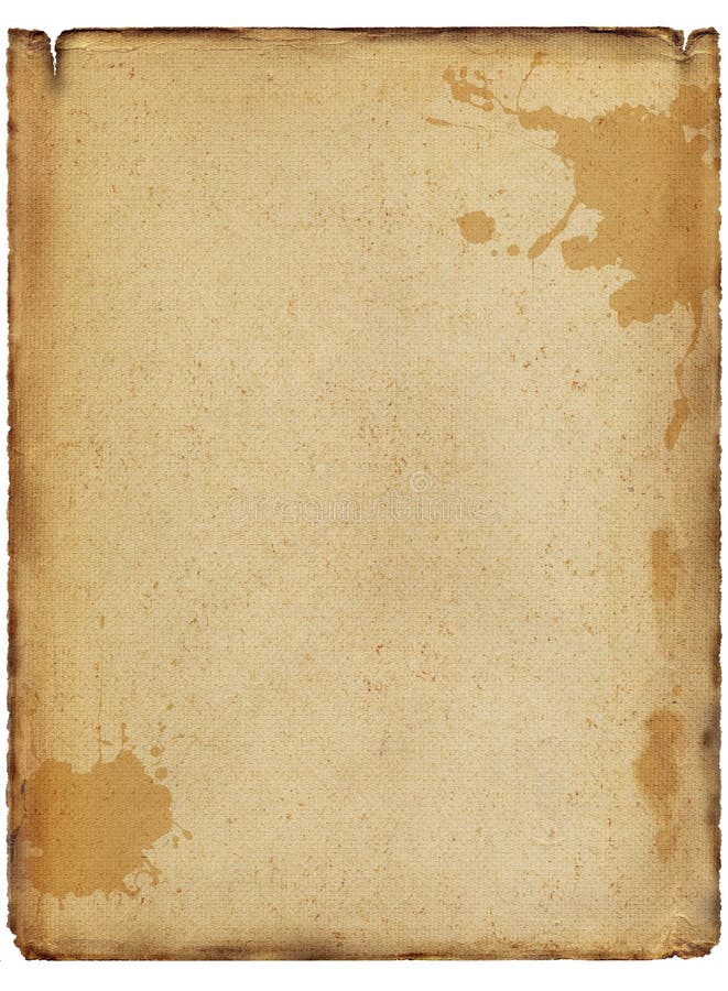 Very Old Blank Paper with Coffee Stains Stock Image - Image of page ...