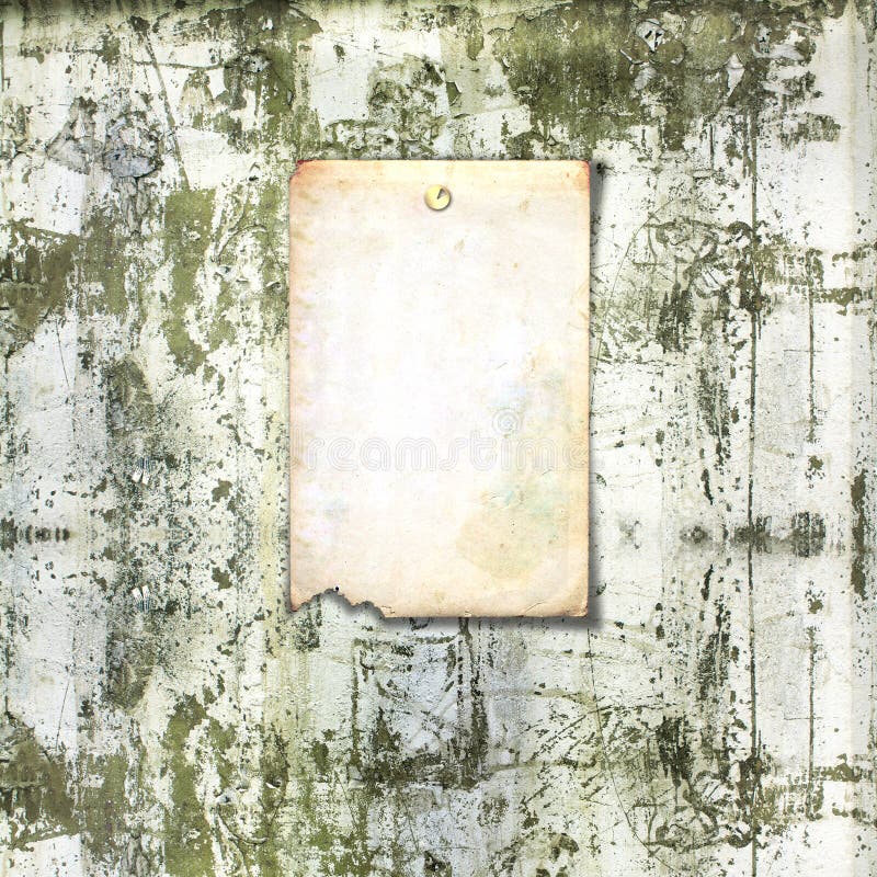 Old Paper Ad on Brick Wall Background Stock Image - Image of ...