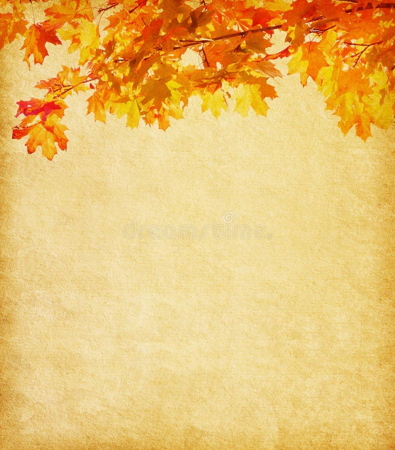 Old Paper with Autumn Leaves Stock Photo - Image of border, handmade ...