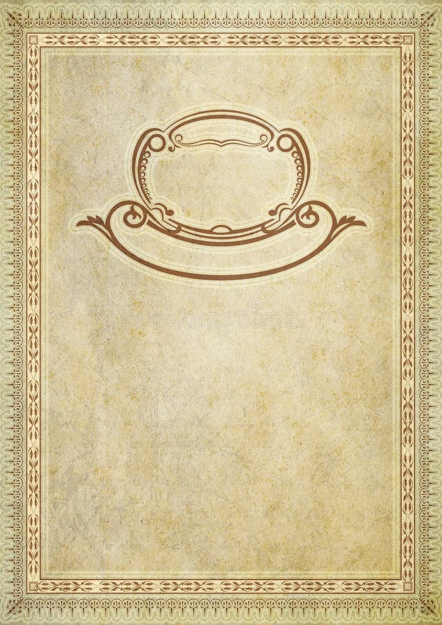 Old Paper Backdrop with Old-fashioned Decorative Border. Stock ...
