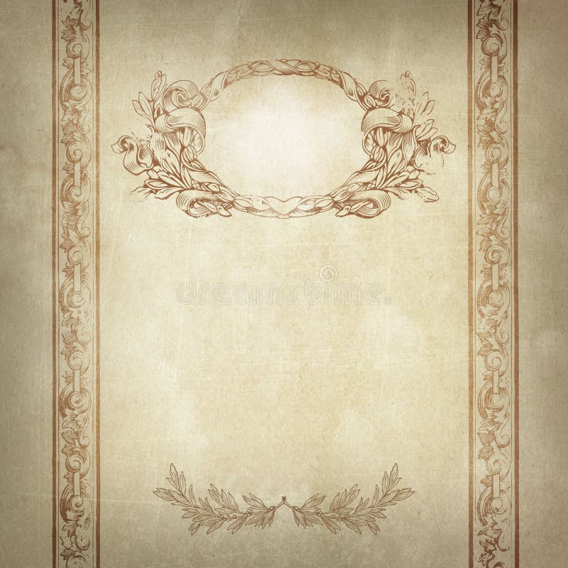 Old Paper with Decorative Border. Stock Illustration - Illustration of ...
