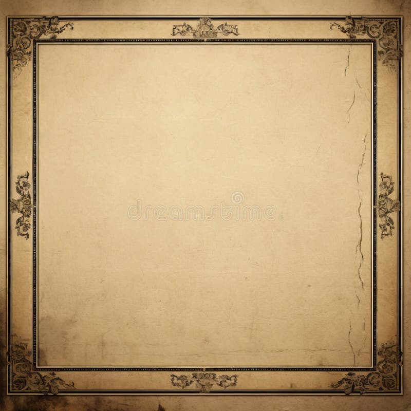 An Old Paper Background with an Ornate Frame Stock Illustration ...