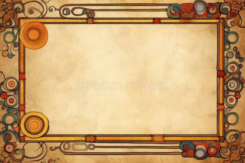 An Old Paper Background with an Ornate Frame Stock Illustration ...