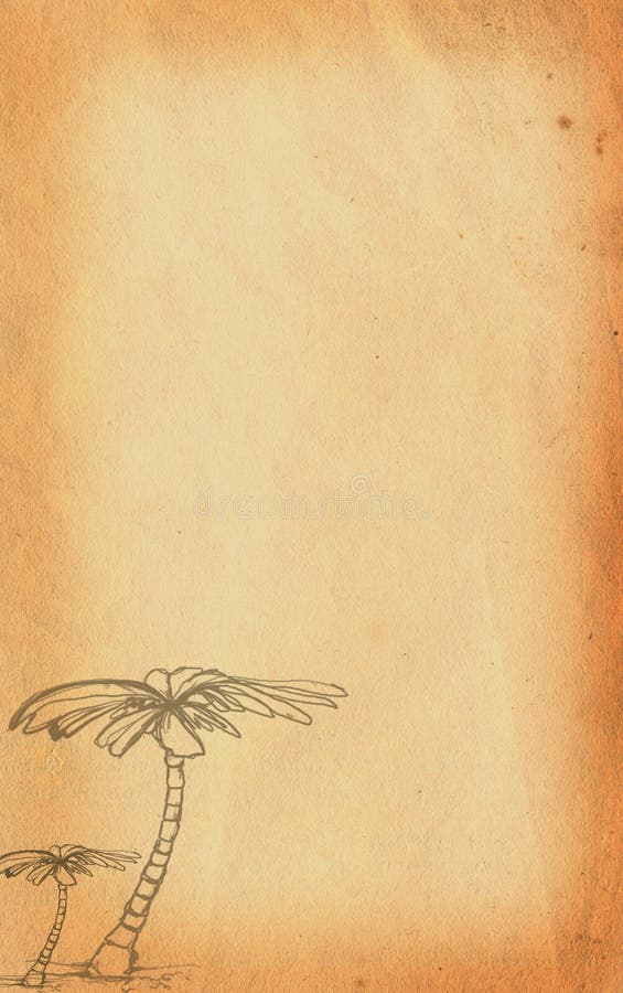 Old Paper Background with Palm Tree Stock Illustration - Illustration ...