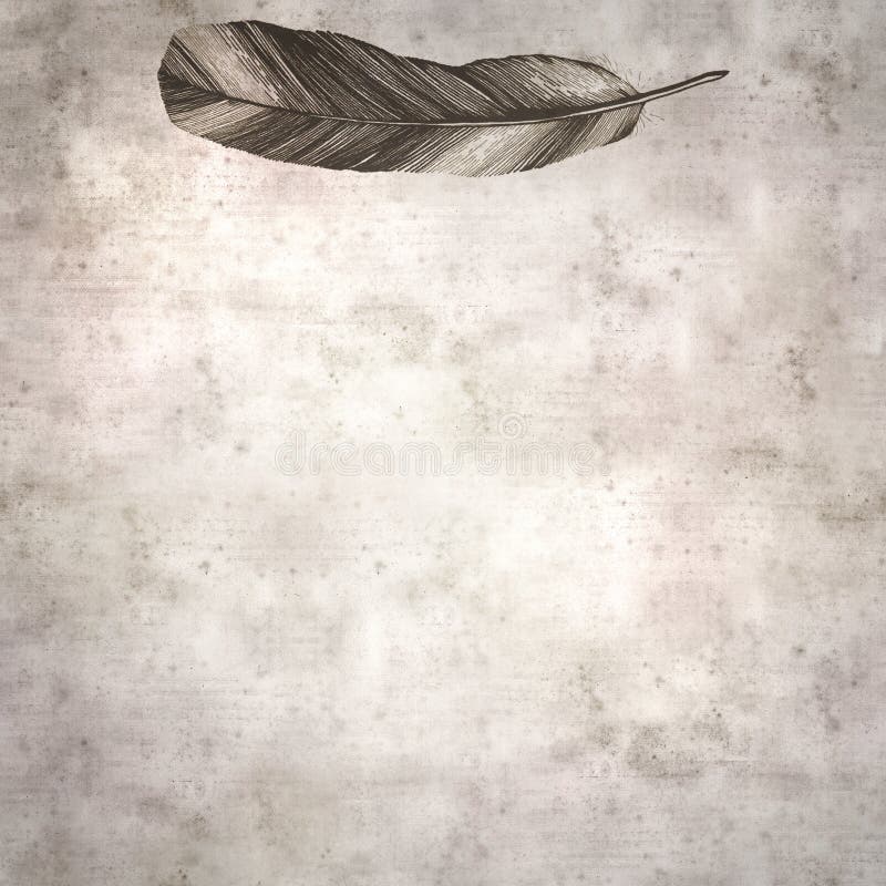 Textured Stylish Old Paper Background, Square, with Feather Stock ...