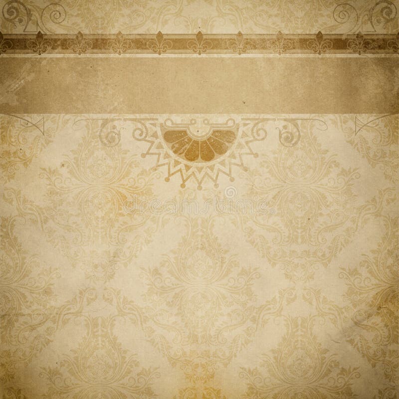 Old Paper Background With Vintage Border Stock Illustration