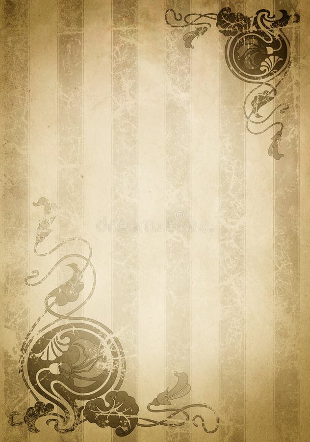 Old Paper Background with Vintage Patterns. Stock Illustration ...