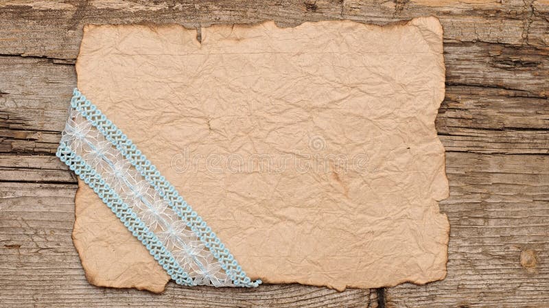 Old Paper with Beutiful Ribbon Stock Image - Image of design, blank ...
