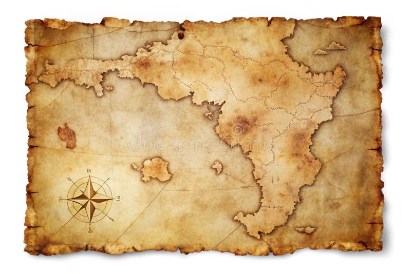 Old Paper or Blank Pirates Map Isolated with Clipping Path Stock ...