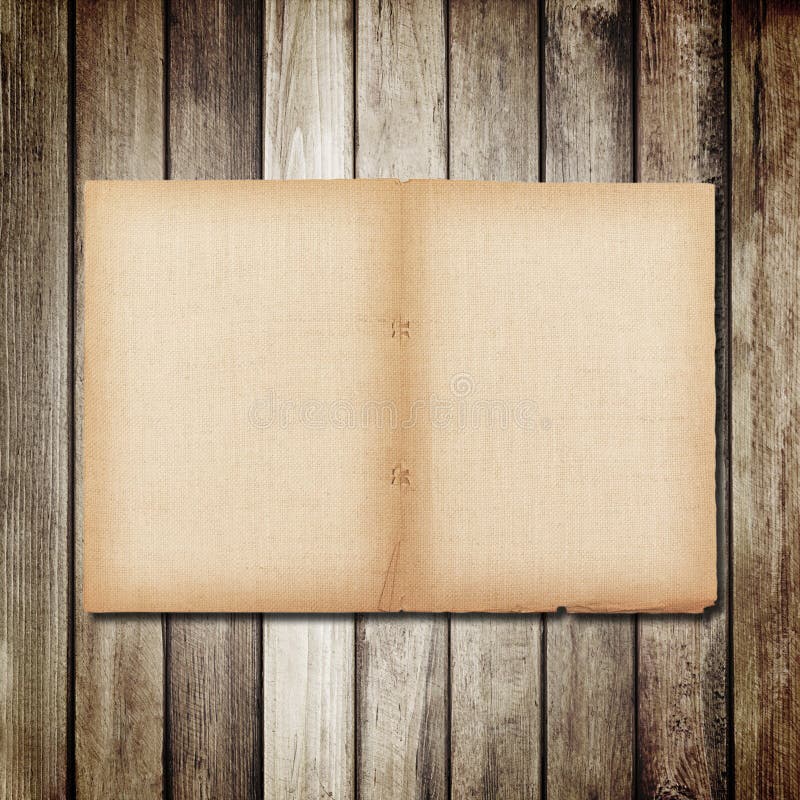 Old Paper on Brown Wood Texture with Natural Linen Texture Stock Photo ...