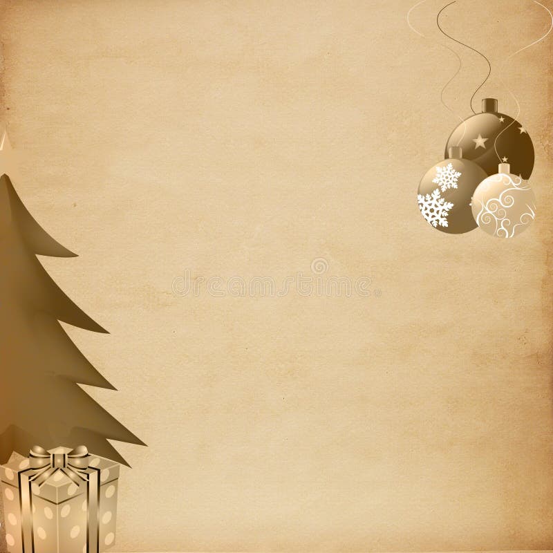 Old Paper on Christmas Background Stock Illustration - Illustration of ...