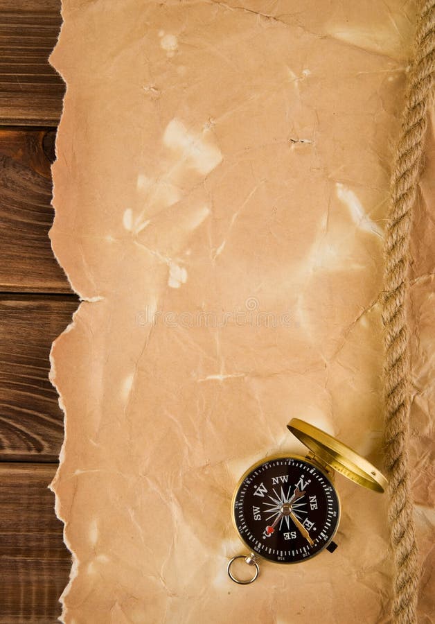 Old paper and a compass stock photo. Image of line, frame - 47506354