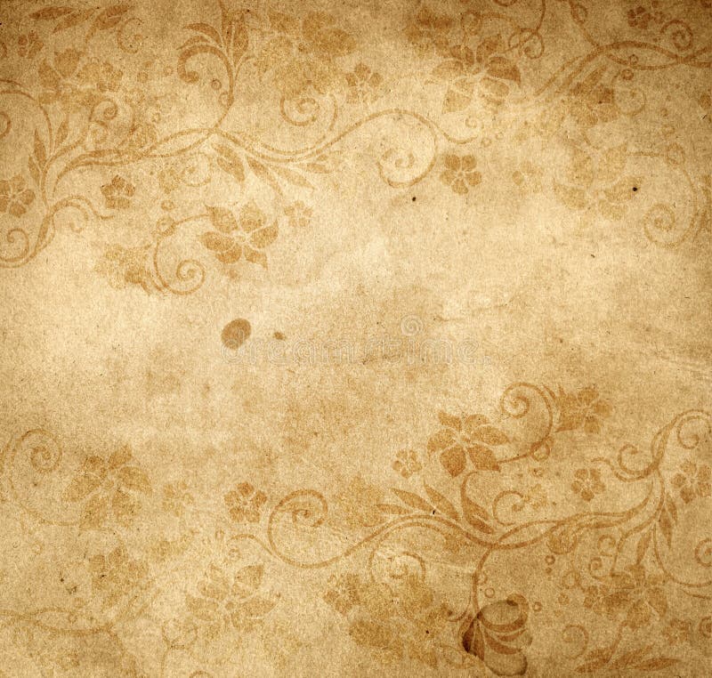 Old Paper with Decorative Floral Patterns. Stock Illustration ...