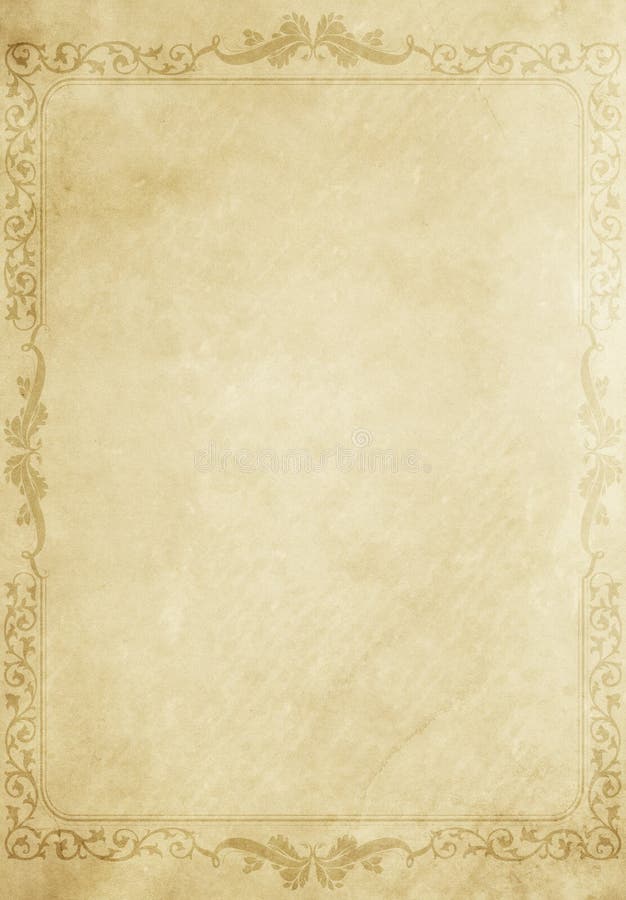Old Paper with Decorative Vintage Border Stock Image - Image of dirty ...