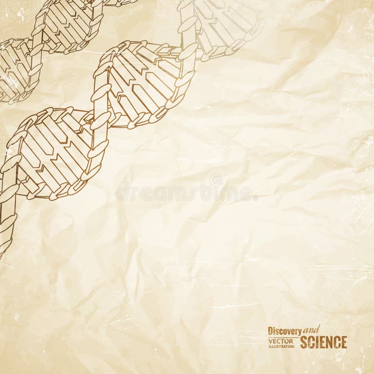 Old paper with dna. stock vector. Illustration of genetic - 46195451