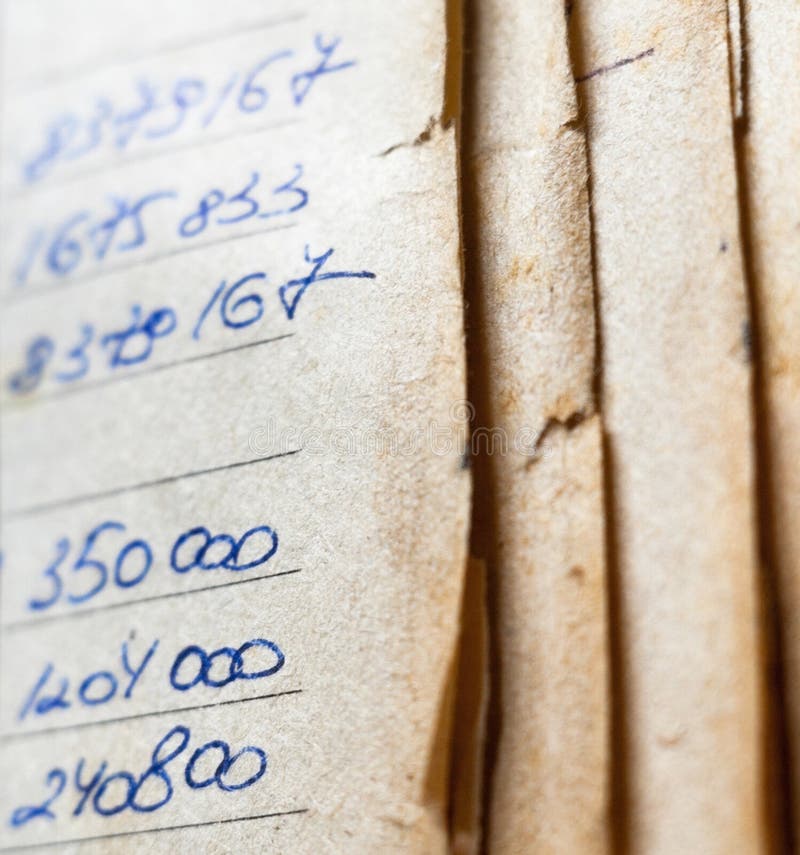 Old Paper Documents in the Archive Stock Photo - Image of hand, finance ...