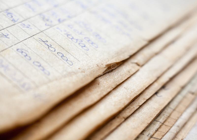 Old Paper Documents in the Archive Stock Image - Image of brown ...