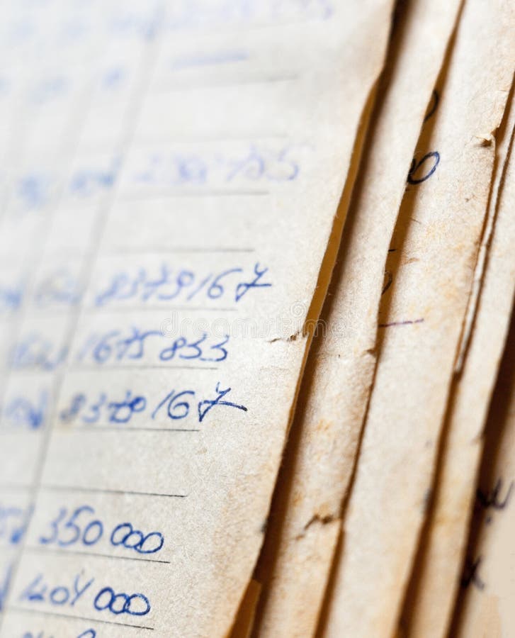 Old Paper Documents in the Archive Stock Image - Image of filing ...