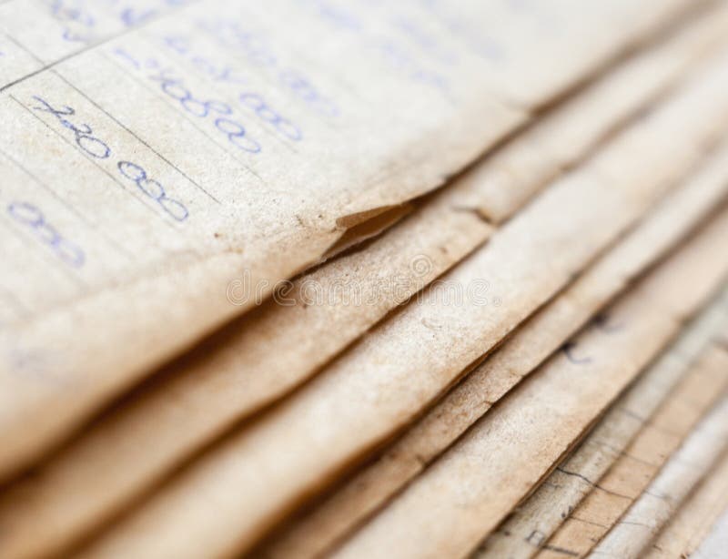 Old Paper Documents in the Archive Stock Image - Image of bookkeeping ...