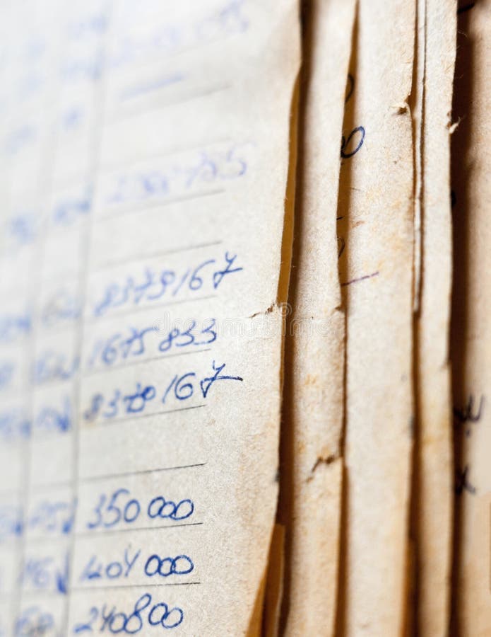 Old Paper Documents in the Archive Stock Image - Image of depository ...