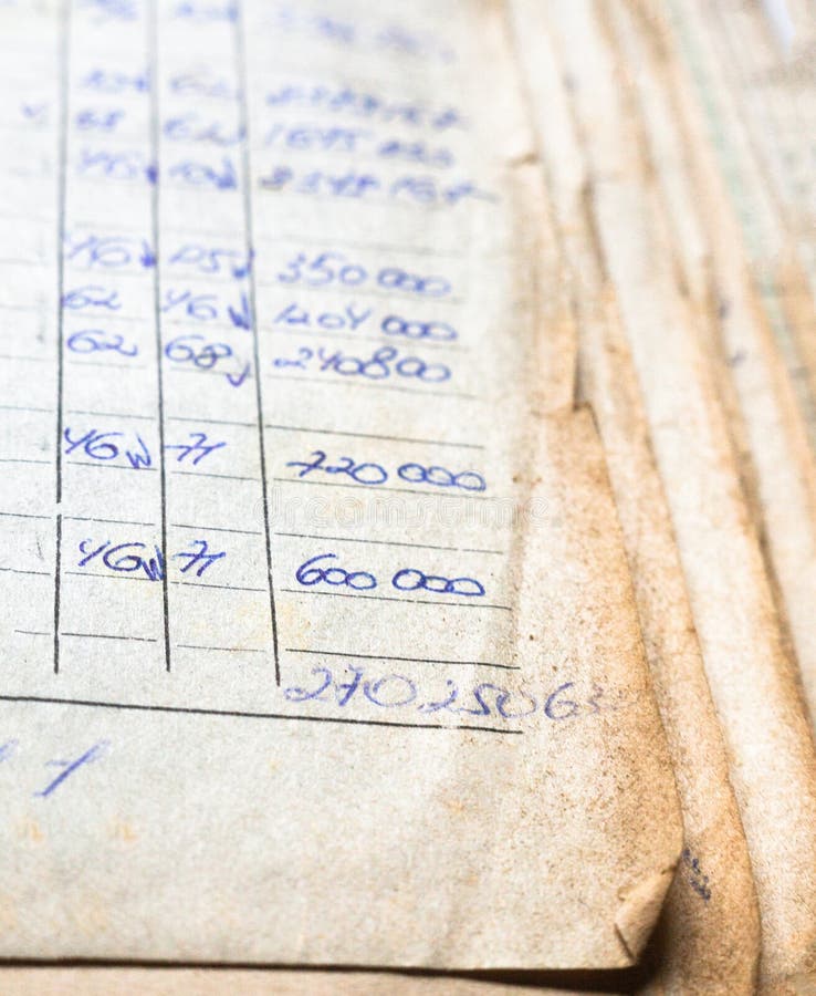 Old Paper Documents in the Archive Stock Photo - Image of economy ...