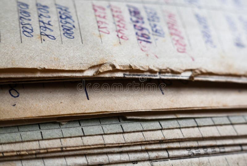 Old Paper Documents in the Archive Stock Photo - Image of historical ...