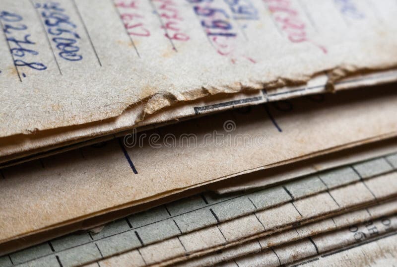Old Paper Documents in the Archive Stock Image - Image of concept ...