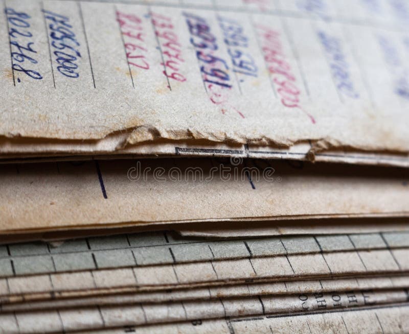 Old Paper Documents in the Archive Stock Photo - Image of clerical ...