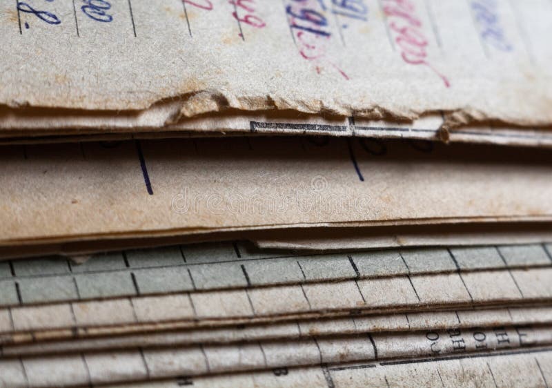 Old Paper Documents in the Archive Stock Photo - Image of historical ...