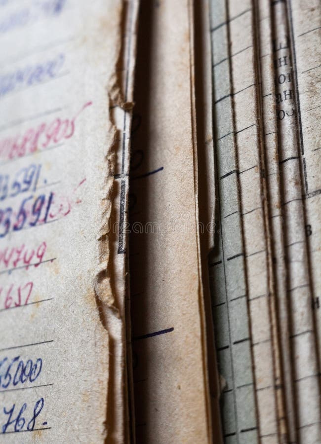 Old Paper Documents in the Archive Stock Photo - Image of income ...