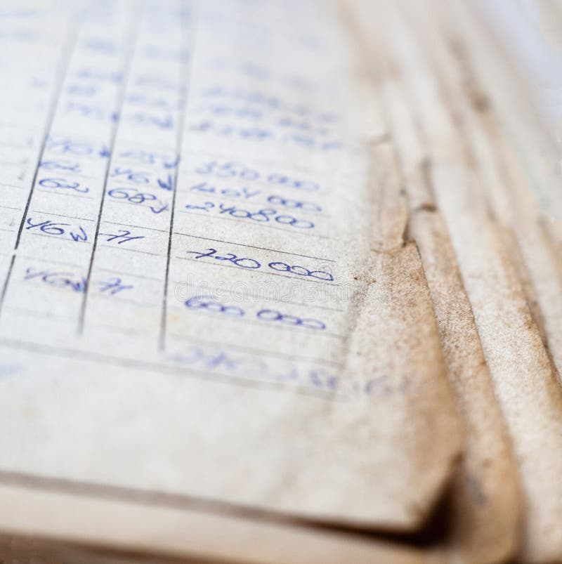 Old Paper Documents in the Archive Stock Photo - Image of economy ...