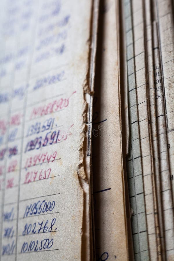 Old Paper Documents in the Archive Stock Image - Image of book ...