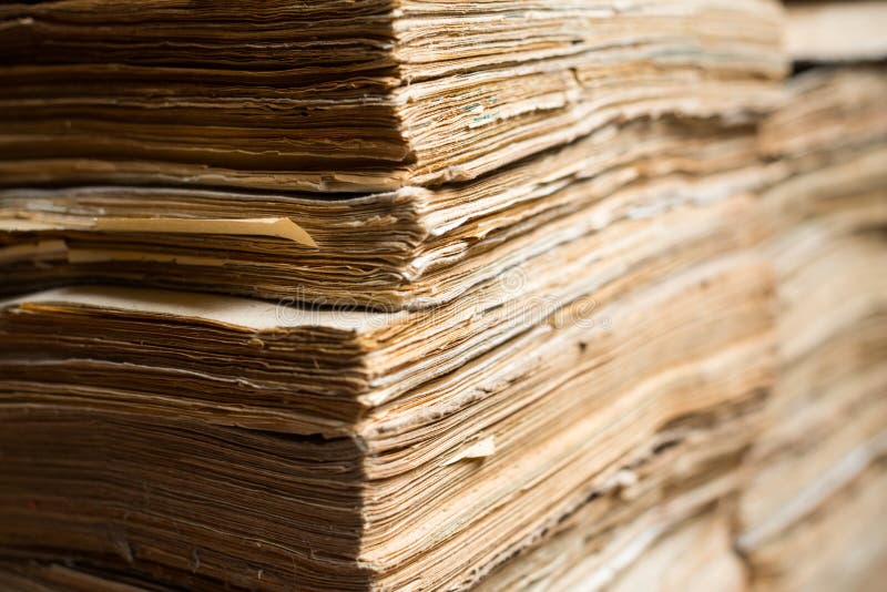 Old Paper Documents in the Archive Stock Photo - Image of documentation ...