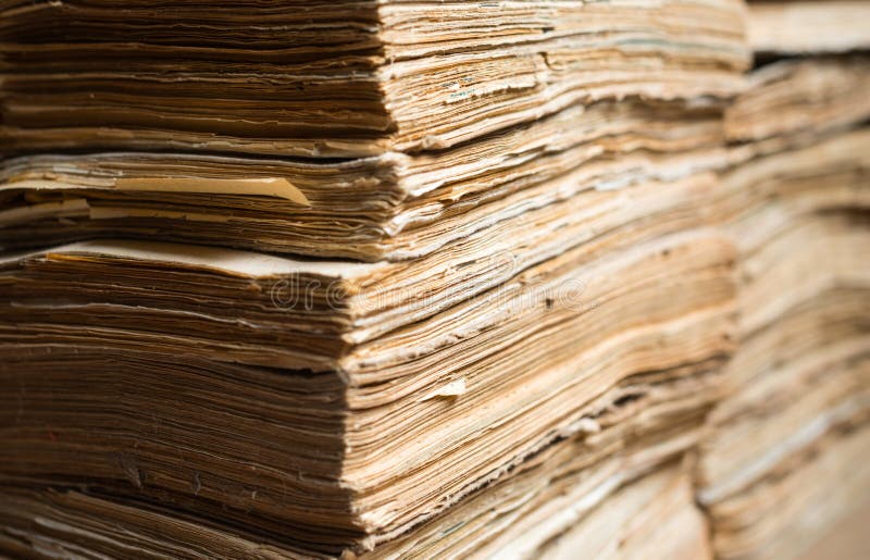 Old Paper Documents in the Archive Stock Photo - Image of dingy ...