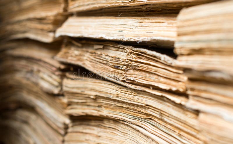 Old Paper Documents in the Archive Stock Image - Image of brown ...