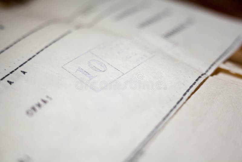 Old Paper Documents. Ink Stamp Stock Image - Image of calculation ...
