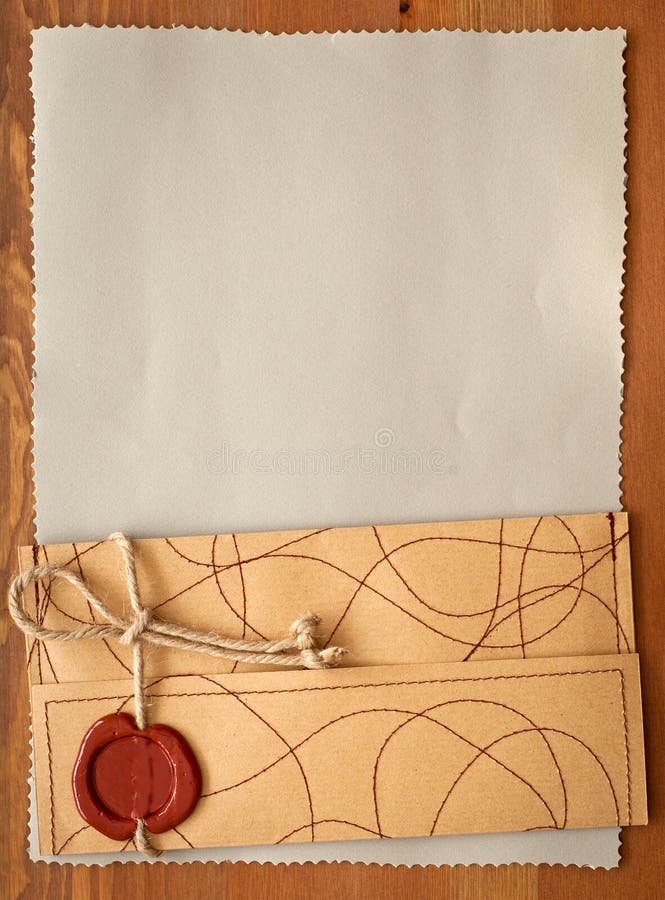 Old Paper and Envelope on Wooden Table Stock Image - Image of textured ...