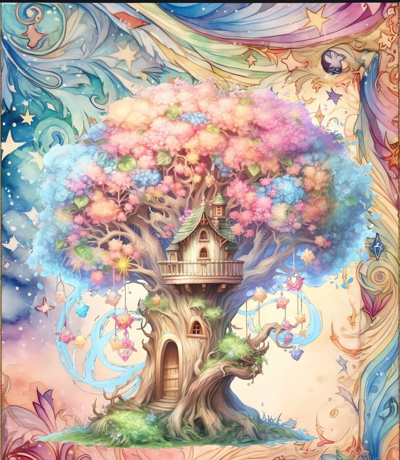 Old Paper Fairy Tree Vintage Junk Journal Digital Paper Stock ...