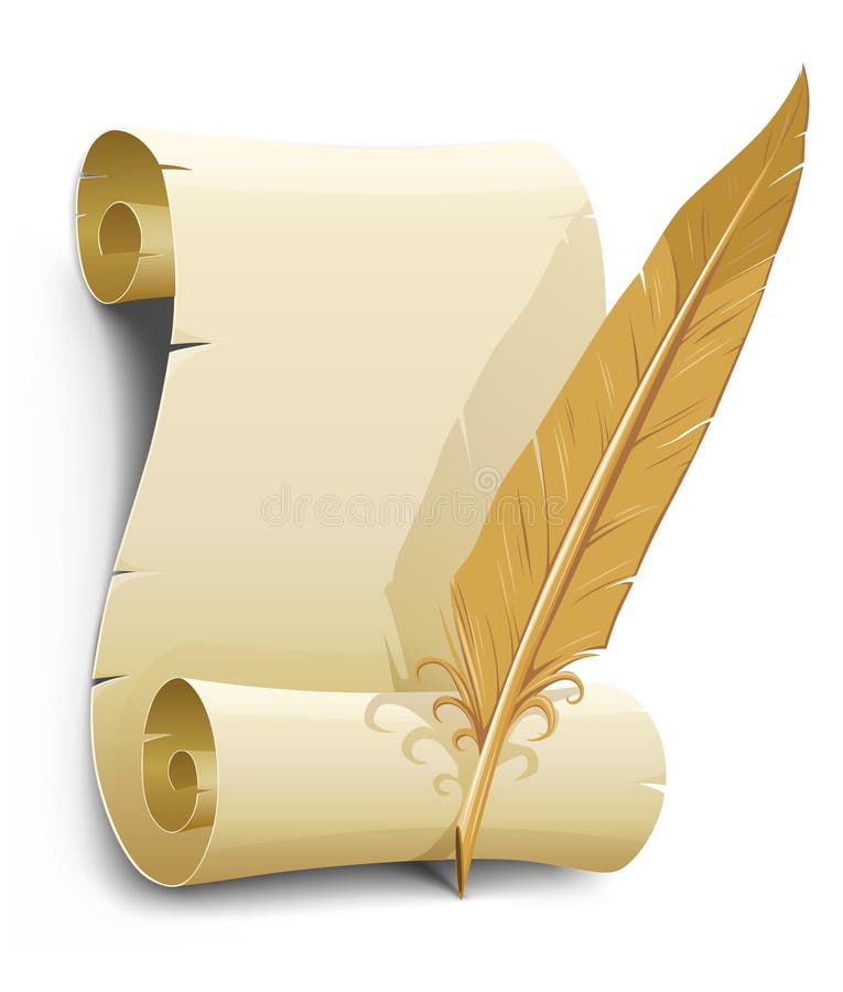 Vector Feather Old Writing Tool Stock Illustration - Illustration of ...